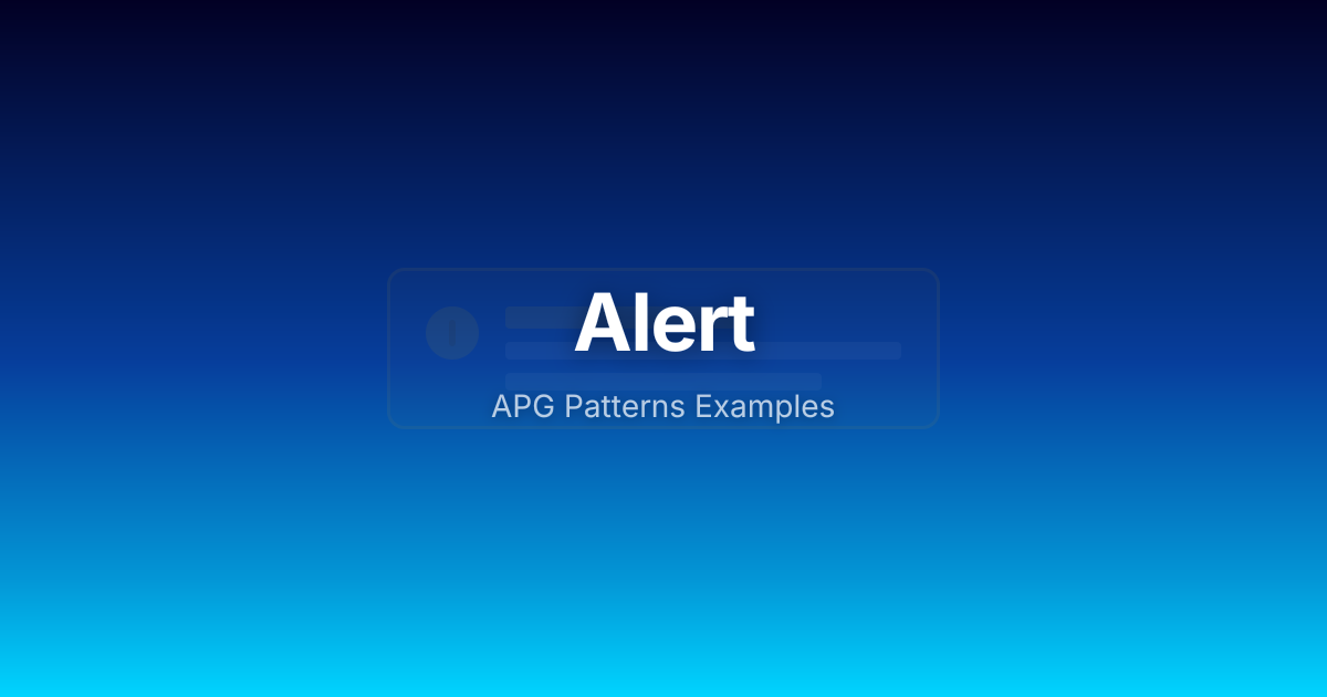 Alert - React | APG Patterns Examples